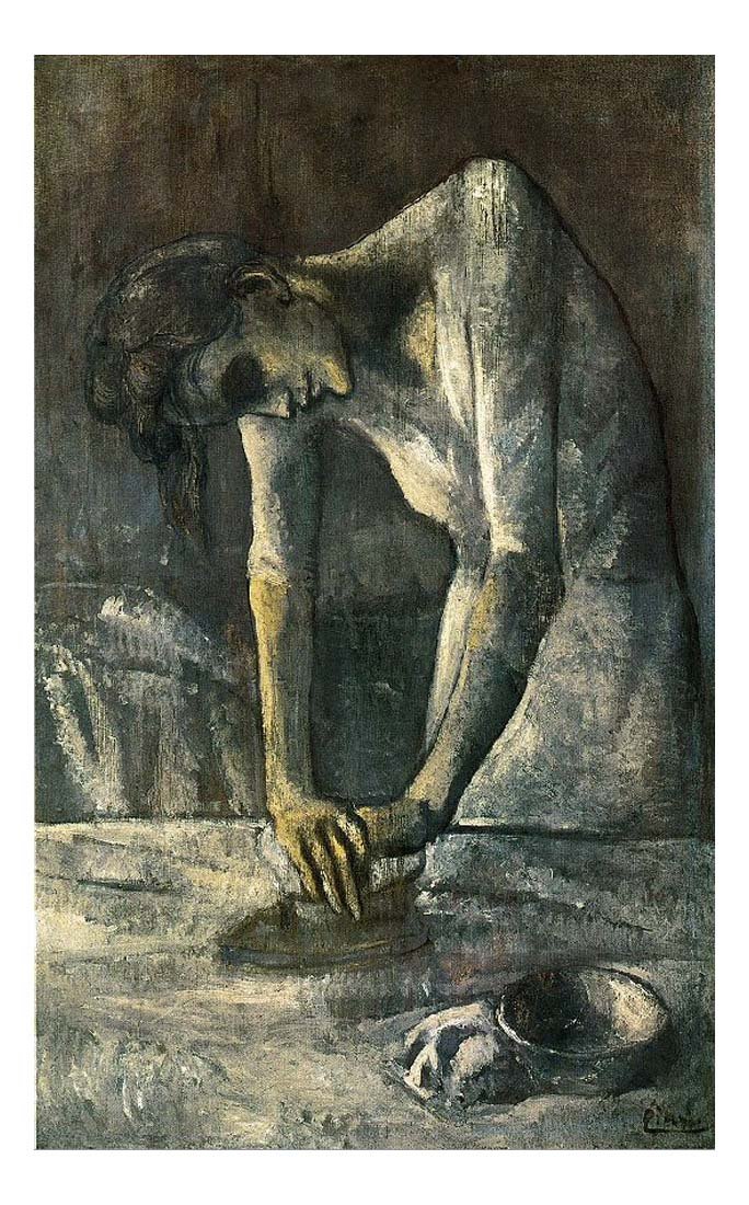 1904 La repasseuse by Pablo Picasso, vintage artwork, 16x12"(A3) Poste