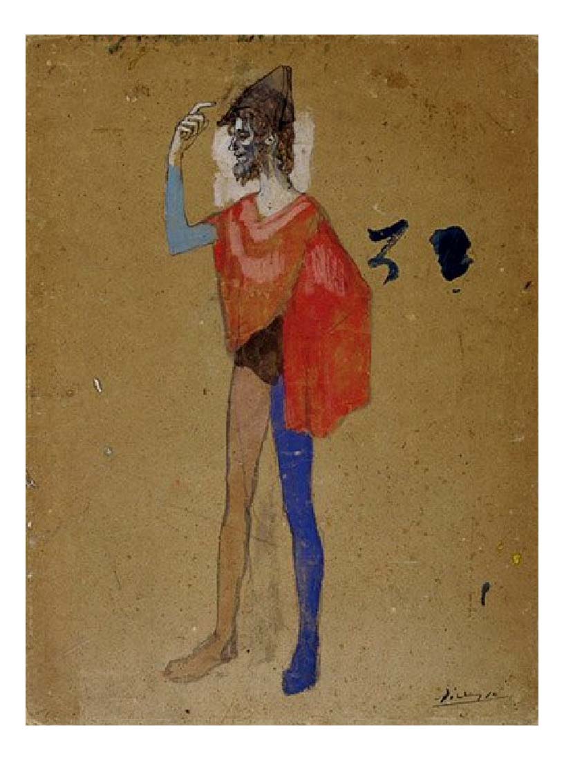 1904 Le saltimbanque by Pablo Picasso, vintage artwork, 16x12"(A3) Pos ...