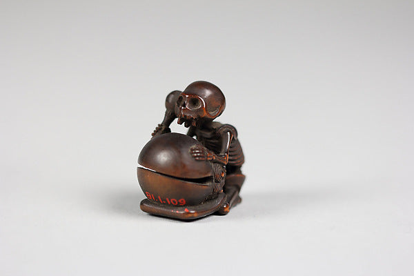 Netsuke of Skeleton with a Beating a Drum 18th cent,16x12"(A3) Poster ...