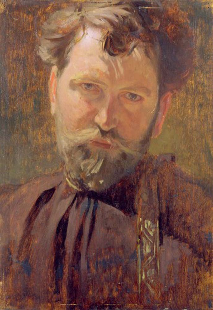 Alfons Mucha Self Portrait vintage artwork by Alphonse Mucha, A3 (16x1
