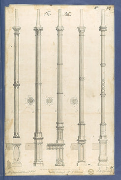 Bed Pillars in Chippendale Drawings Vol. I 1759-Thomas Chipp,16x12"(A3 ...