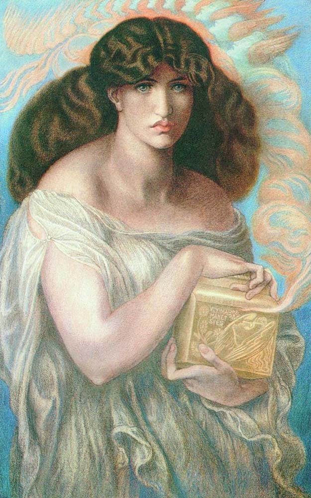 Pandora, 1879 by Dante Gabriel Rossetti, pre-Raphaelite artist, 16x12 ...