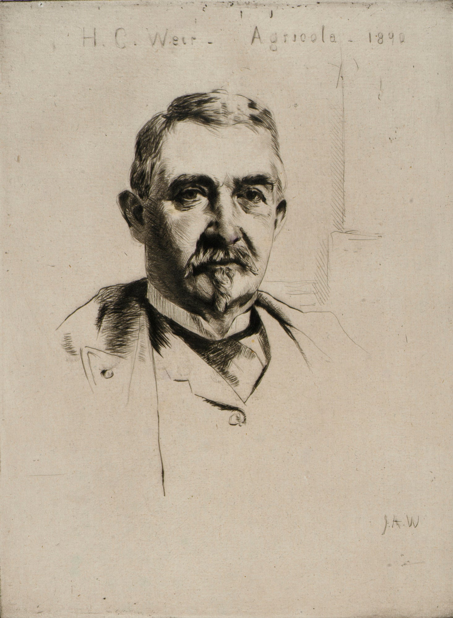 J. Alden Weir:Portrait of Colonel H.C. Weir (Agricola),16x12"(A3)Poste ...