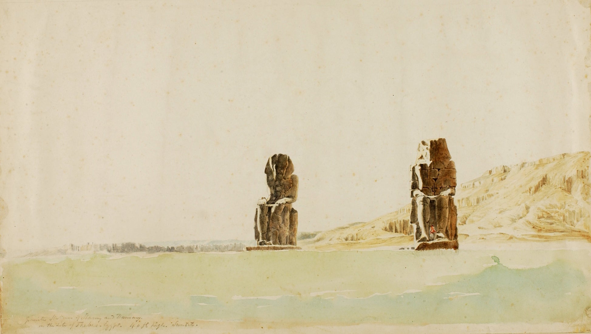 Miner Kilbourne Kellogg:Statues at Memnon, Thebes,16x12"(A3)Poster ...