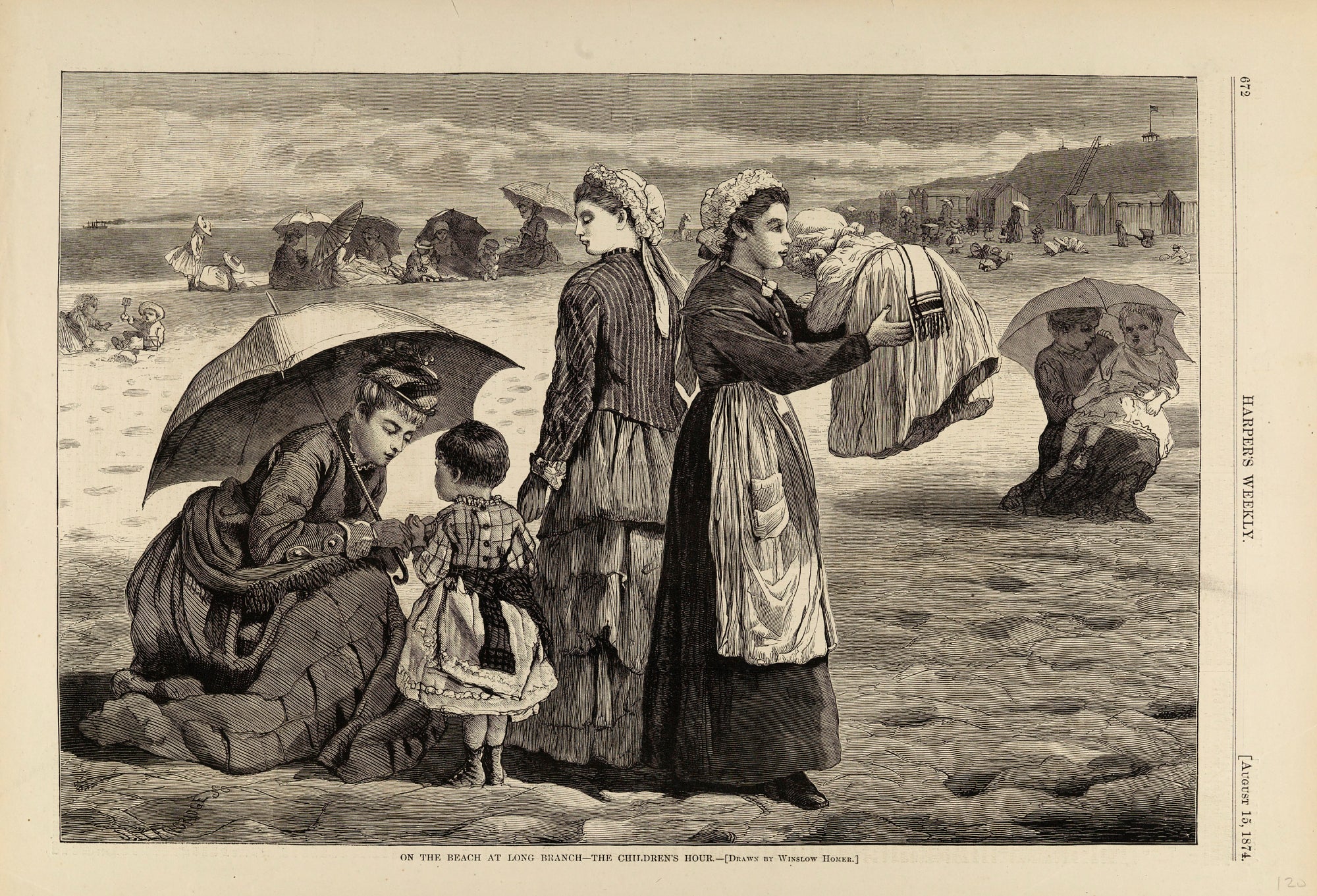 Winslow Homer:On the Beach at Long Branch--The Children's Ho,16x12"(A3 ...