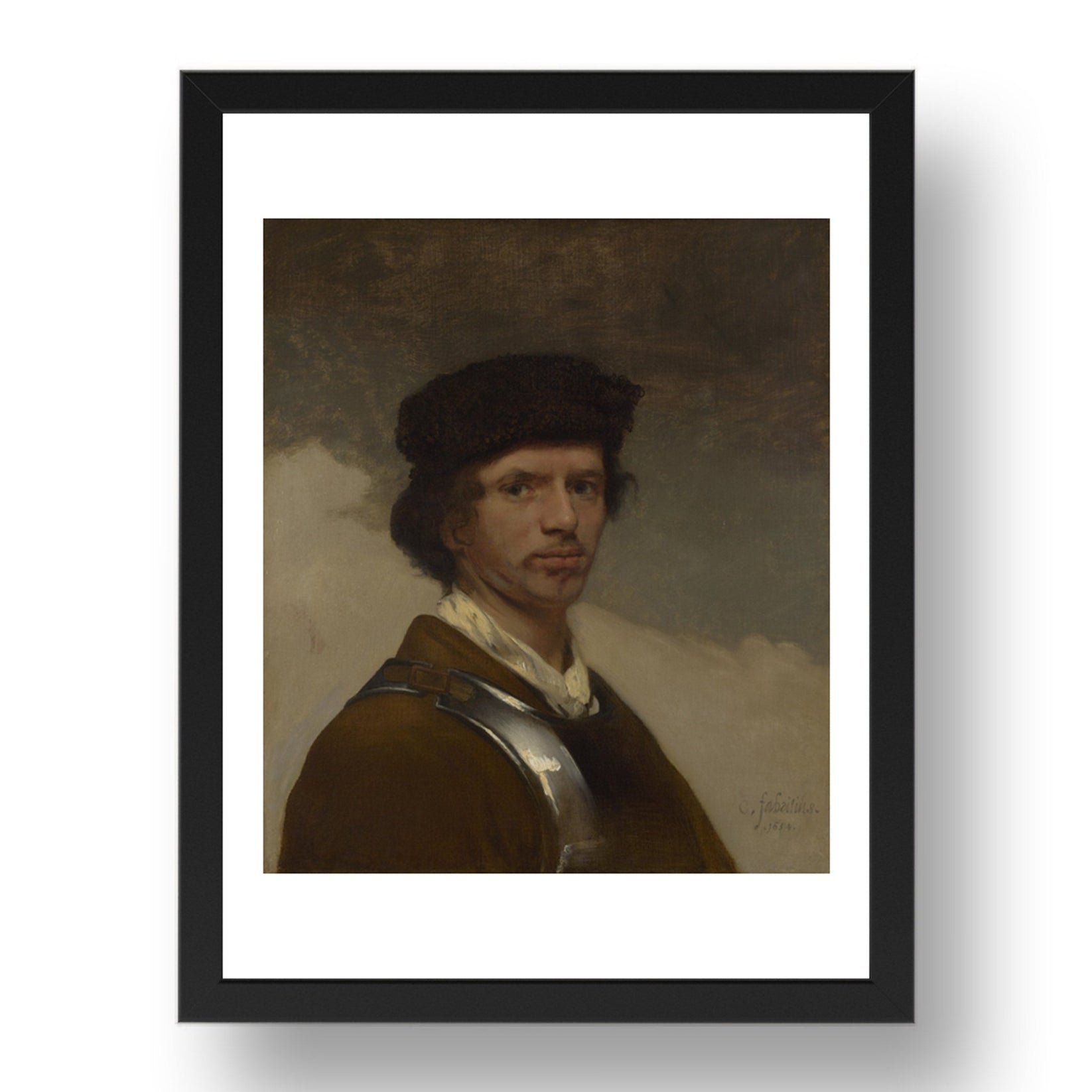 Carel Fabritius: Young Man in a Fur Cap, Poster in 17x13"(A3) Frame ...