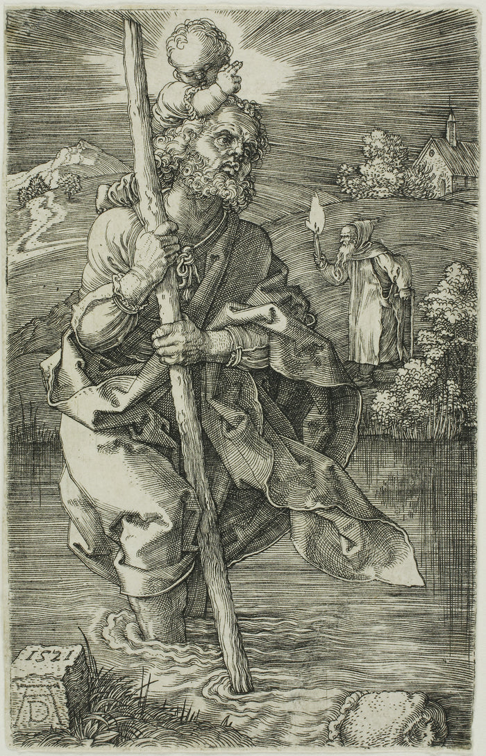 St. Christopher Facing to the Right: Albrecht Dürer,16x12"(A3) Poster ...