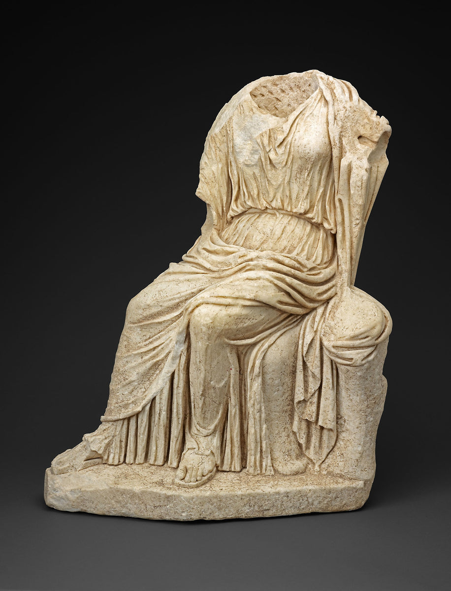 Statue of a Seated Woman: Roman,16x12"(A3) Poster – Period Prints