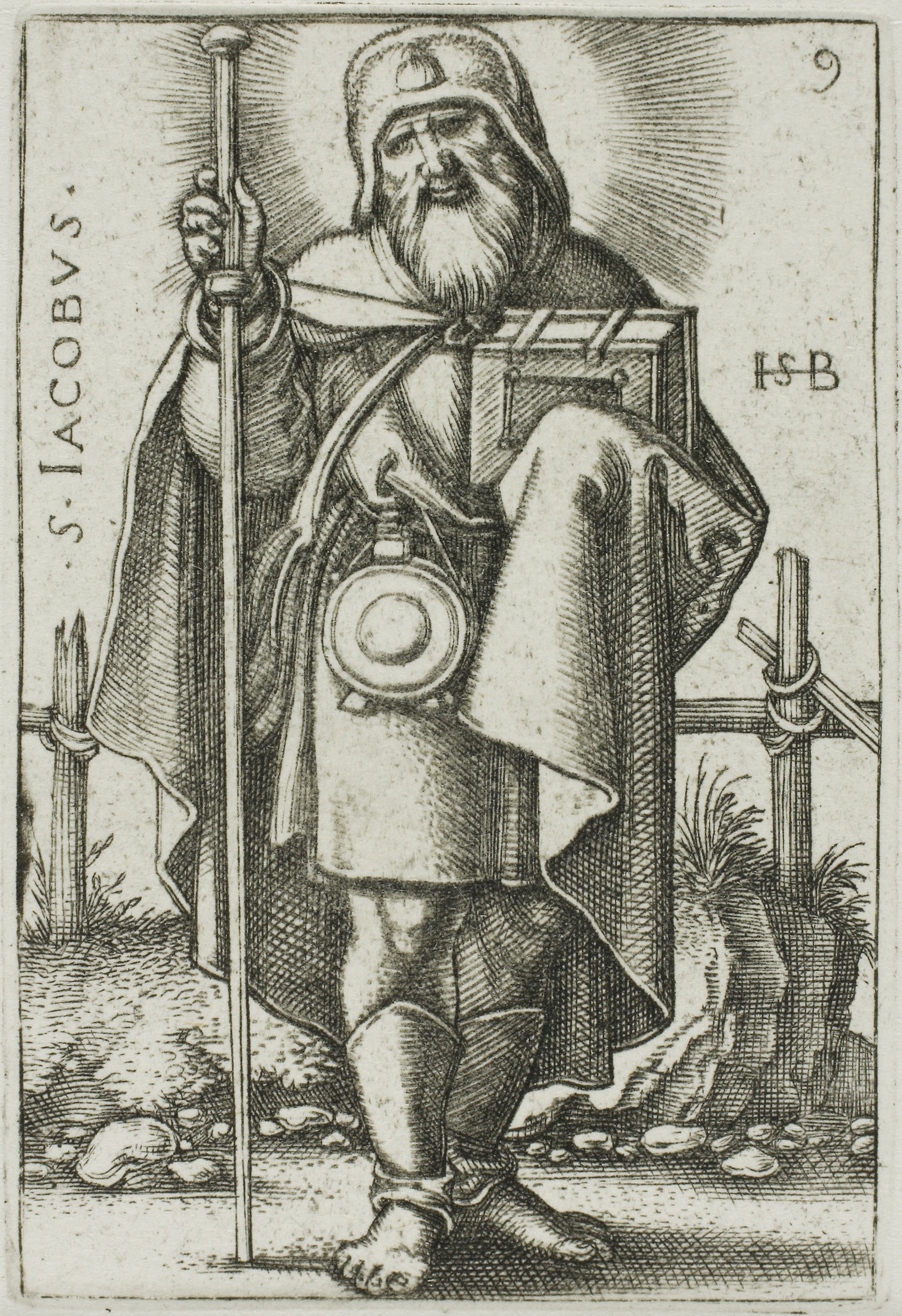 St. James Major, plate 9 from The Twelve Apostles - Sebald Beham, Post ...