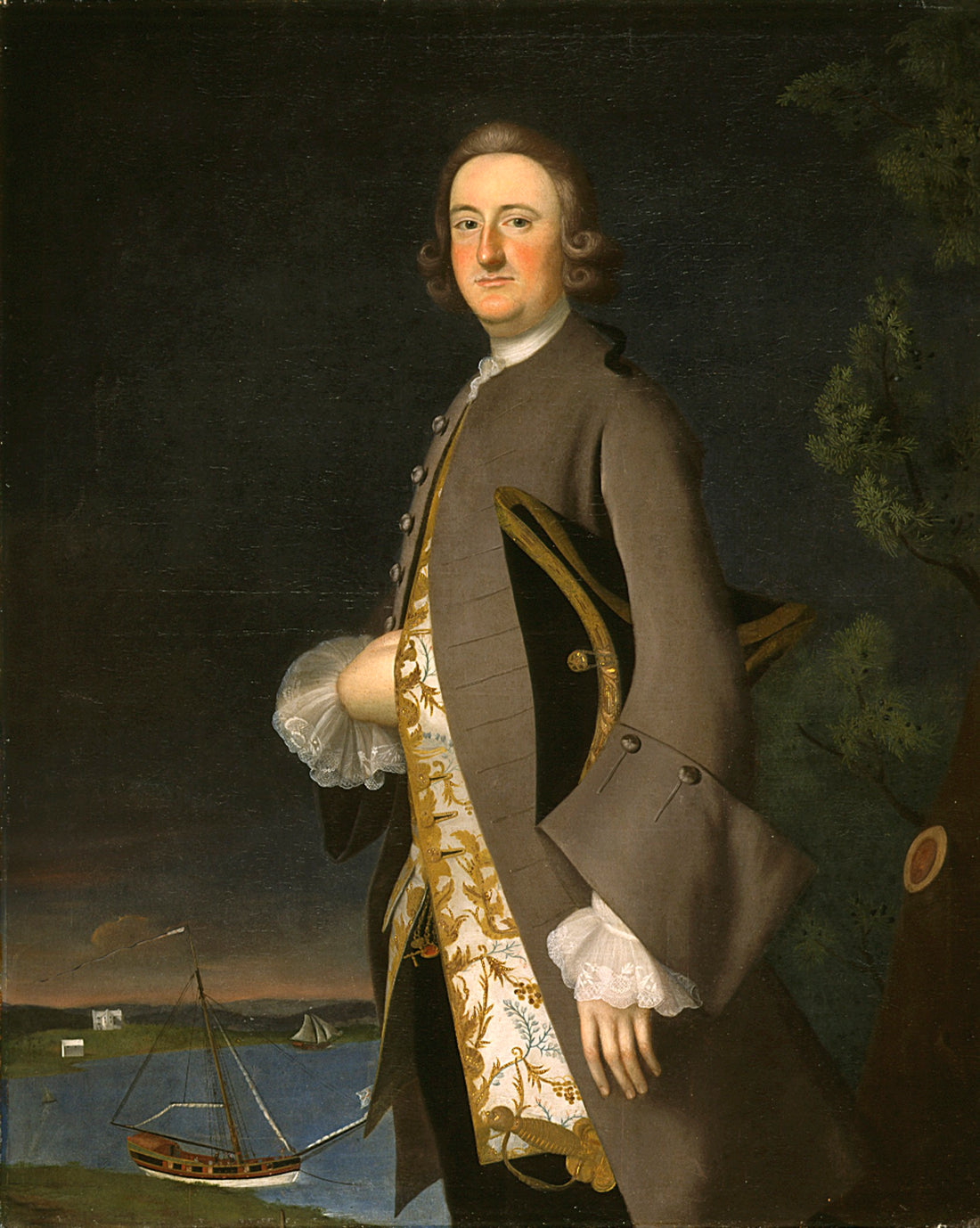 Portrait of Captain John Pigott, vintage artwork by Joseph Blackburn ...