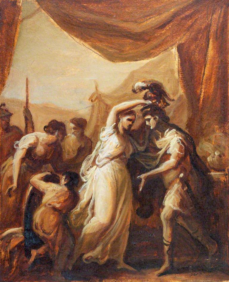 Classical Figures (sketch), vintage artwork by Angelica Kauffmann, vin ...