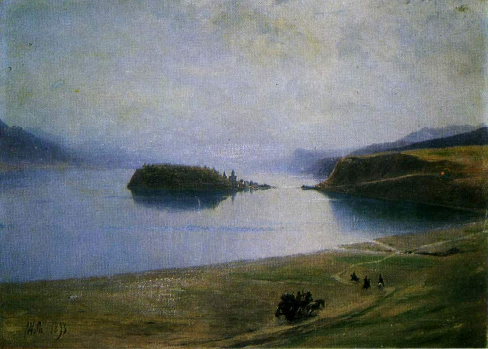 Lake Sevan, vintage artwork by Lev Lagorio, A3 (16x12") Poster Print ...
