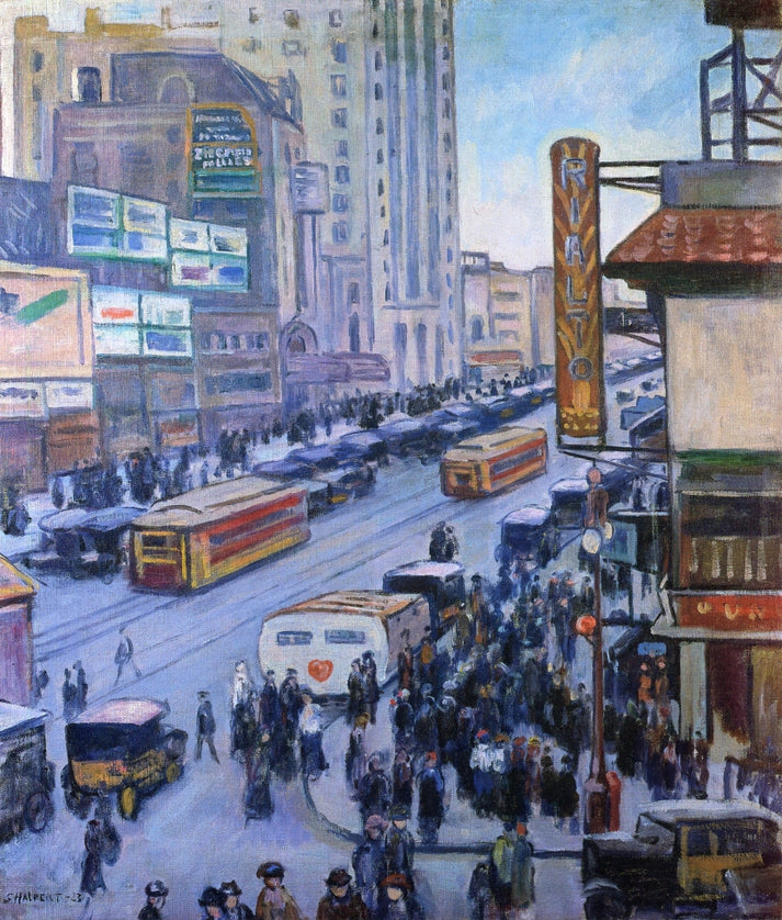 Times Square, vintage artwork by Samuel Halpert, A3 (16x12") Poster Pr ...