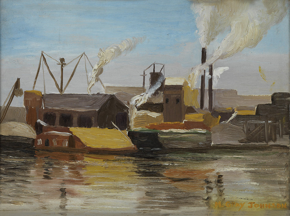 Along the Harlem River, vintage artwork by Malvin Johnson, A3 (16x12 ...