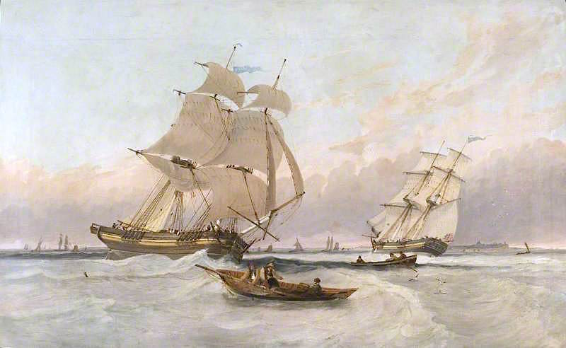 The 'Elswick' off Tynemouth, vintage artwork by Attributed to John Wil ...
