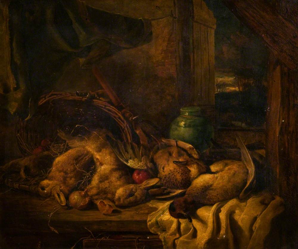 Still Life with Dead Rabbits, vintage artwork by William Duffield, A3 ...