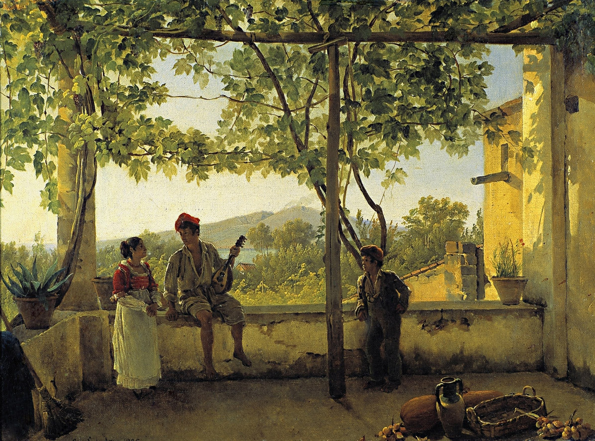 Terrace in Sorrento, vintage artwork by Silvester Shchedrin, vintage a ...
