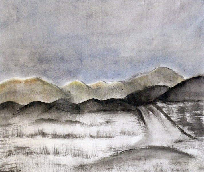 Path among a Chain of Yellow Dunes, vintage artwork by Anita Ree, A3 ...