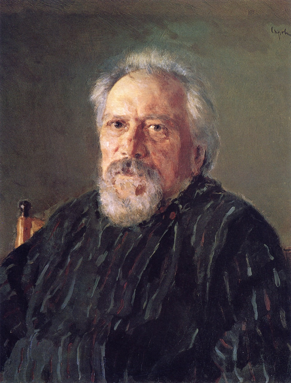 Portrait of Nikolai Semionovich Leskov, vintage artwork by Valentin Se