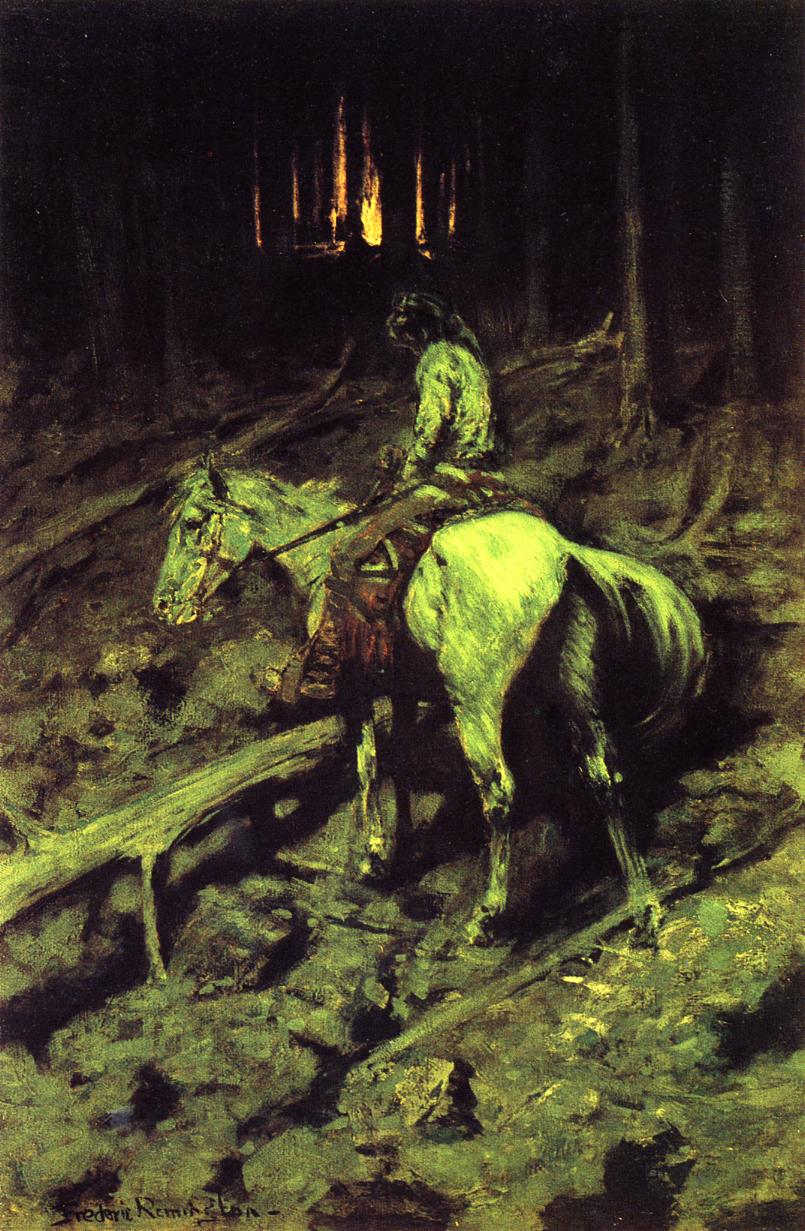 Apache Fire Signal, vintage artwork by Frederic Remington, A3 (16x12 ...