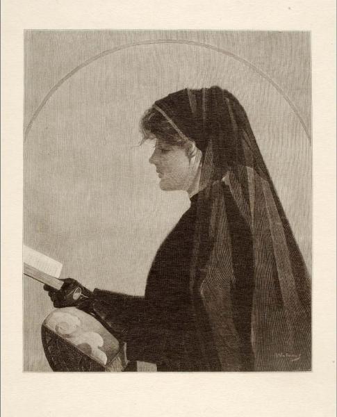 In Church, vintage artwork by Harry Wilson Watrous, A3 (16x12") Reprod ...
