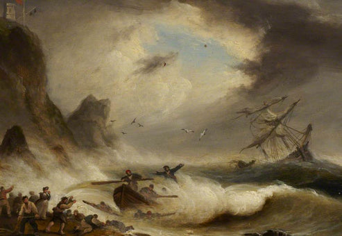 The Brigantine 'Warren' in a Gale by Thomas Luny – Period Prints