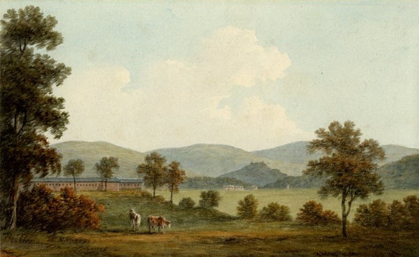 View of Goodrich Castle, vintage artwork by John Warwick Smith, vintag ...