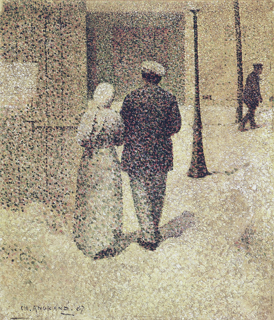 Couple in the Street, vintage artwork by Charles Angrand, A3 (16x12 ...