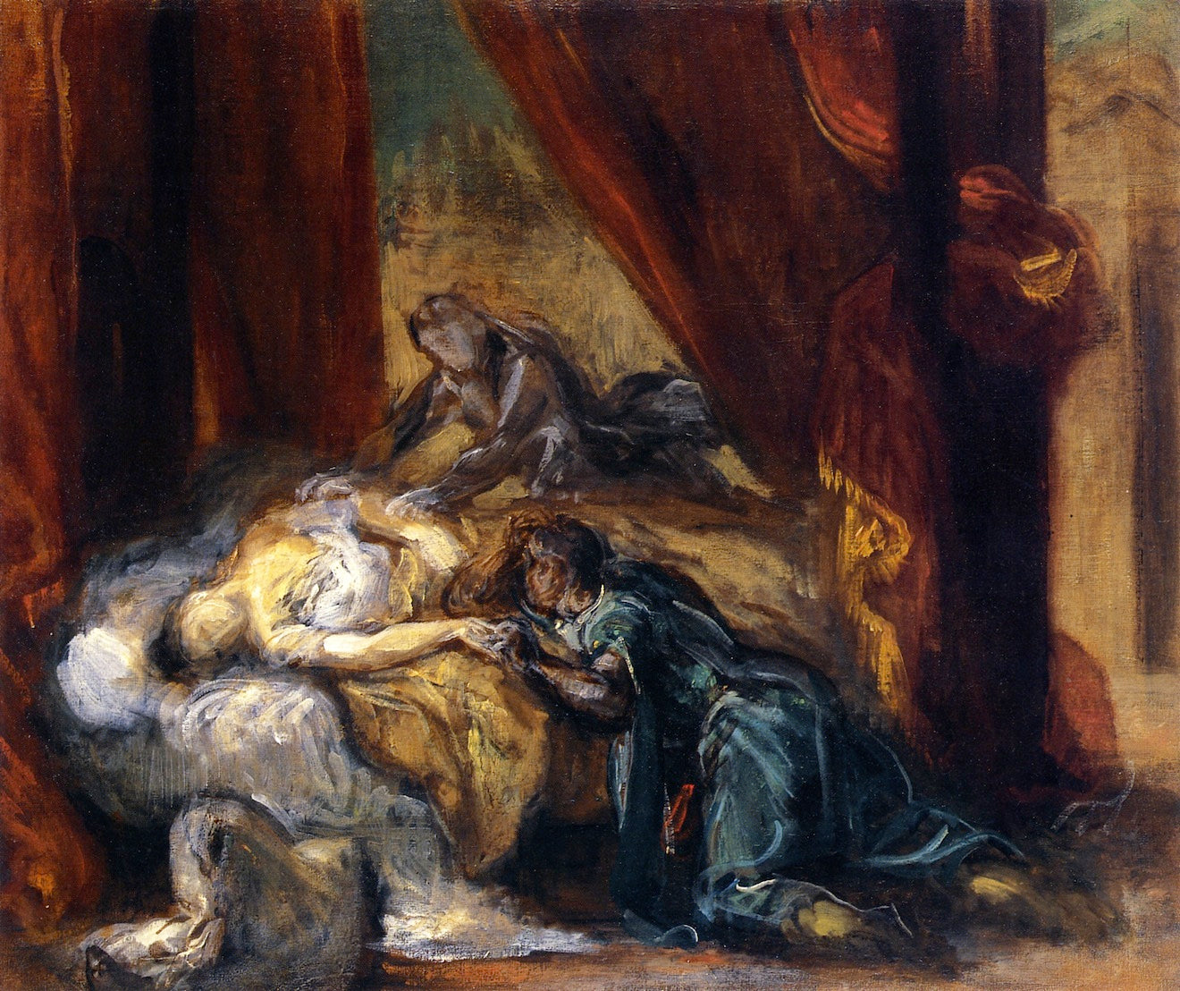 The Death of Desdemona, vintage artwork by Eugène Delacroix, A3 (16x12 ...