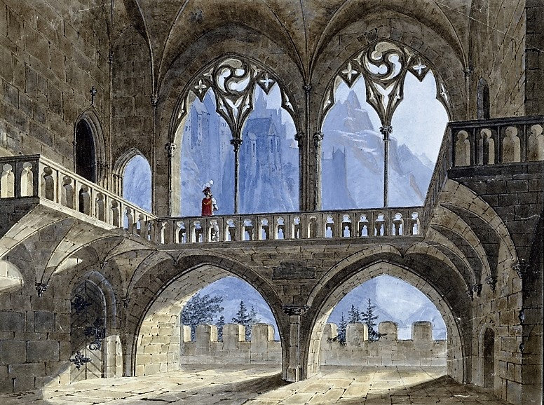 Stage Design, vintage artwork by Carl Blechen, A3 (16x12") Poster Prin ...