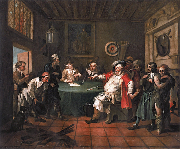 Falstaff Examining His Recruits, vintage artwork by William Hogarth, v ...