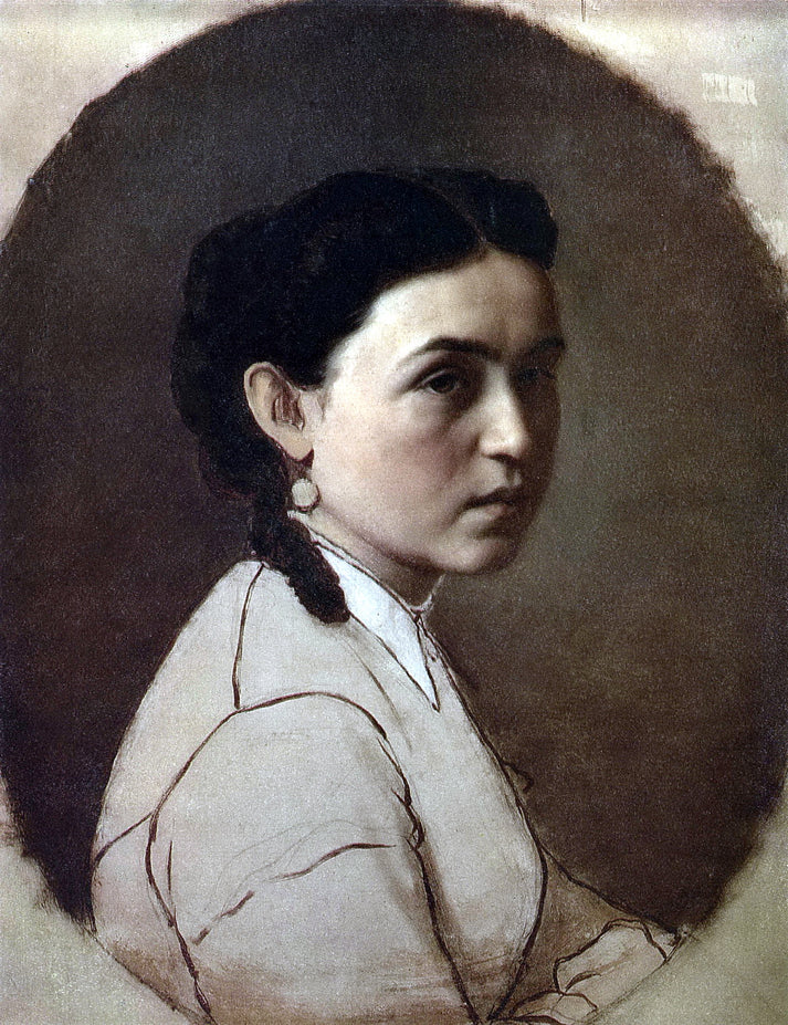 Portrait of Elena Perova, vintage artwork by Vasily Grigoryevich Perov ...