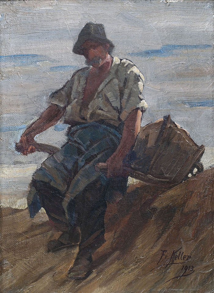 The Stonebreaker with Wheelbarrow, vintage artwork by Friedrich von Ke – Period Prints