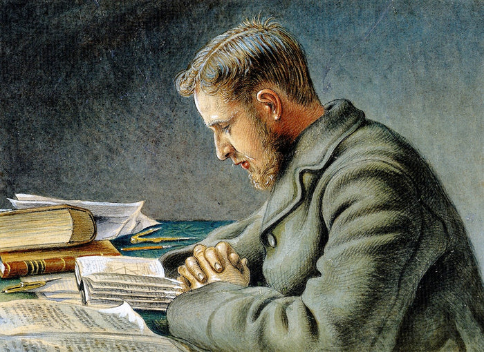 Portrait of John Youle Hind, vintage artwork by William George Richard ...