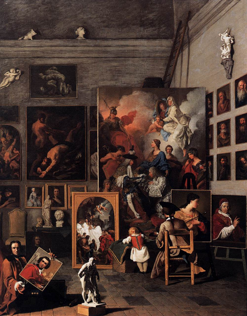 The Studio of the Painter, vintage artwork by Pierre Subleyras, Poster ...