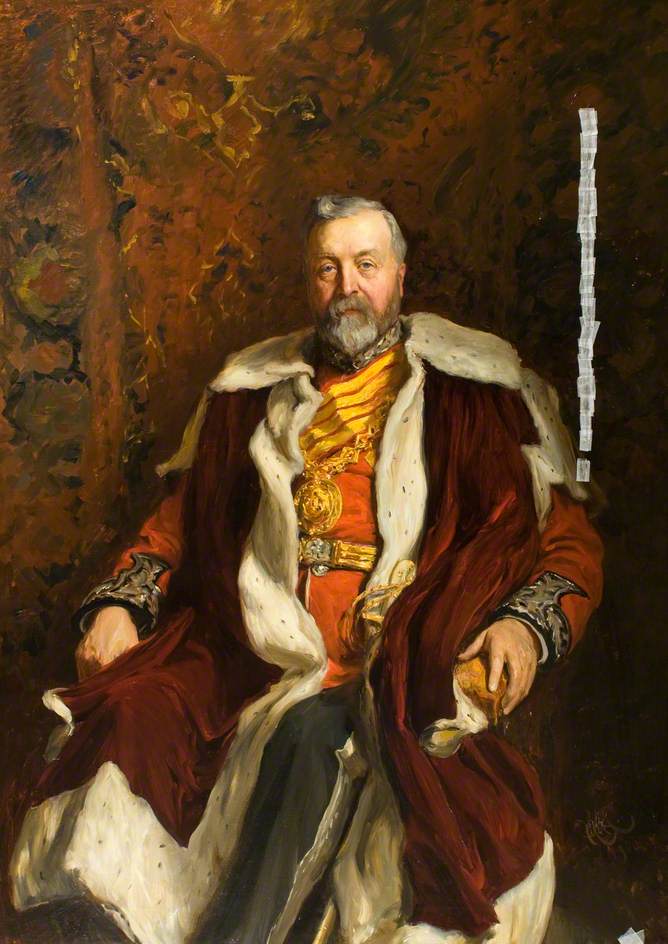 Henry McGrady, Lord Provost of Dundee, vintage artwork by Hubert von H ...