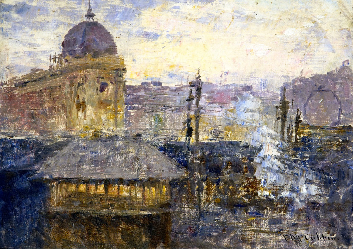 Flinders Street Railway Station, vintage artwork by Frederick McCubbin ...