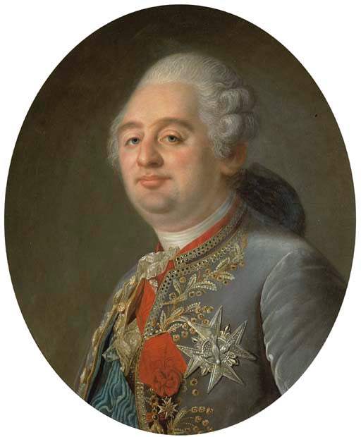Portrait of Louis XVI of France, vintage artwork by Joseph Boze, vinta ...