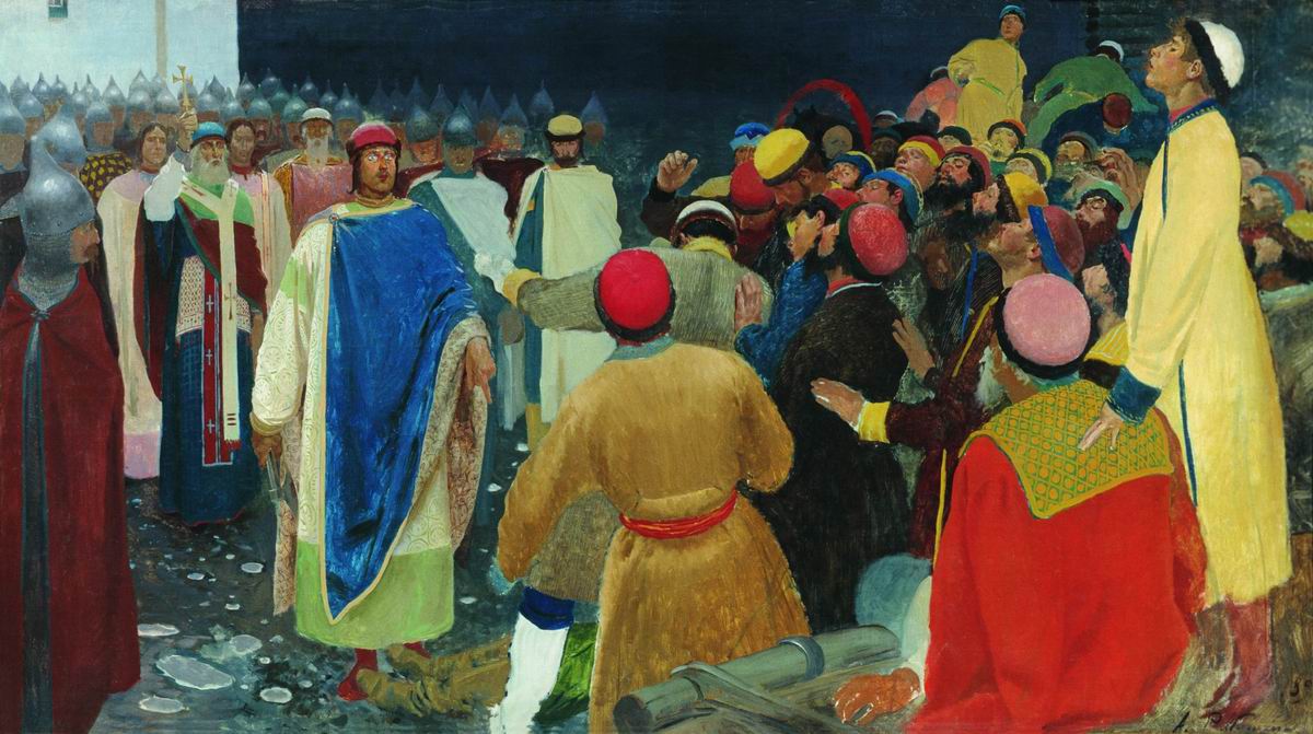 The Judgement of Prince Gleb, vintage artwork by Andrei Petrovich Riab ...