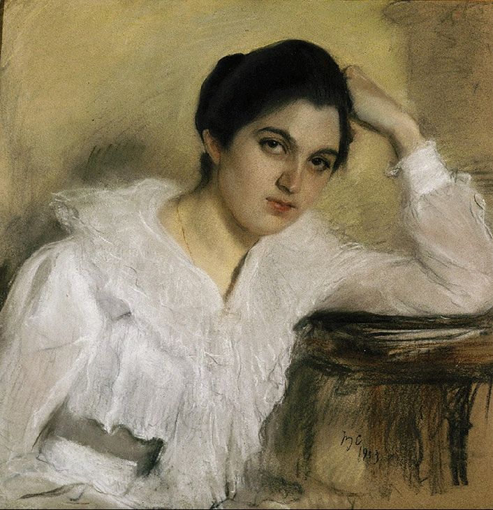 Portrait of Mary Khruscheva, vintage artwork by Valentin Serov, A3 (16 ...