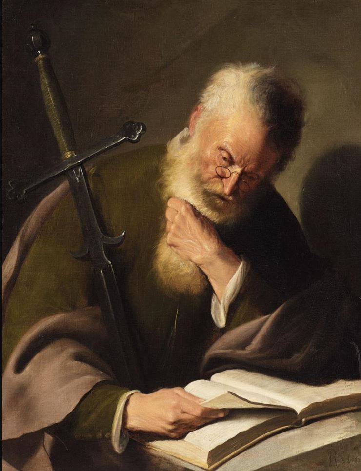 The Apostle Paul, vintage artwork by Jacques des Rousseaux, vintage ar ...