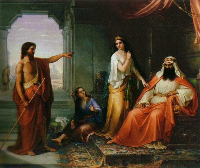King Herod and John the Baptist, vintage artwork by Giovanni Fattori ...