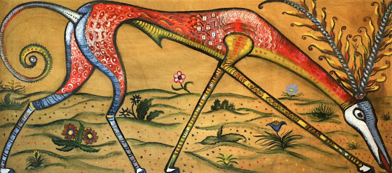 Mythical Animal, Facing Right, vintage artwork by Anita Ree, A3 (16x12 ...