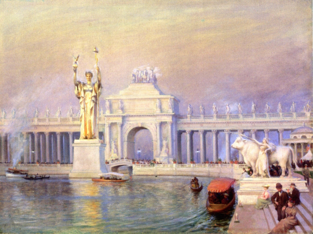 East End of the Grand Basin, World's Columbian Exposition, vintage art ...