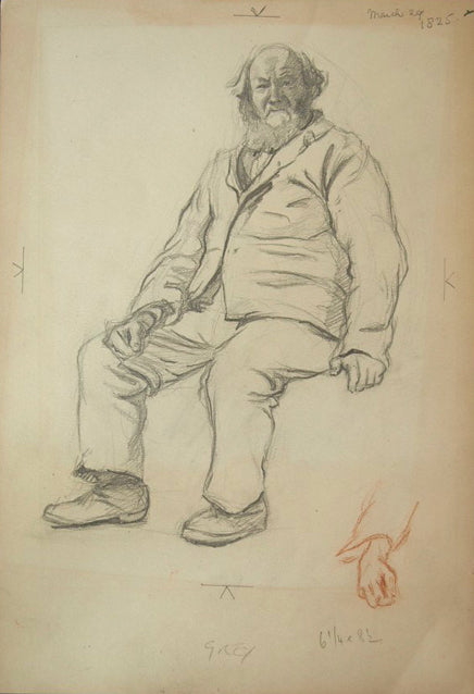 Man seated, vintage artwork by Albert Ludovici, Jr, A3 (16x12") Poster ...