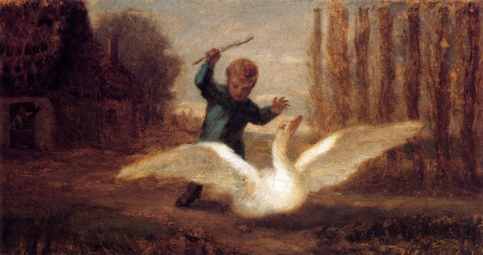 Chasing the Goose, vintage artwork by William Morris Hunt, A3 (16x12 ...