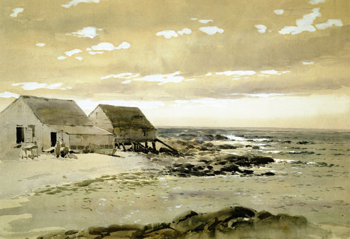Fish Houses, Fish Beach, Monhegan Island, vintage artwork by Samuel P ...