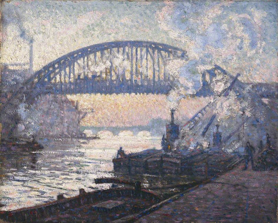 The Railway Bridge, Charenton, vintage artwork by Christopher Nevinson ...