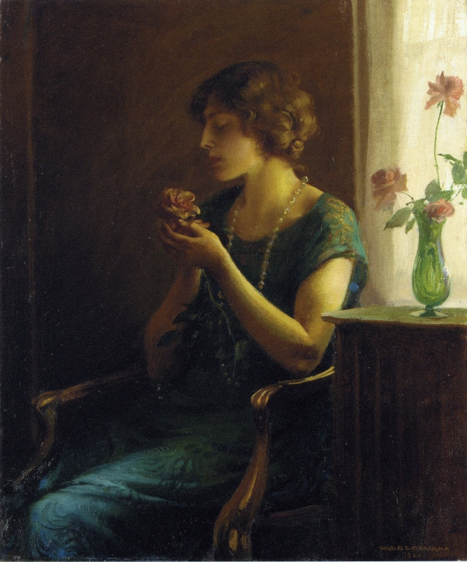 The Full Blown Rose by Charles Courtney Curran, vintage historic artwo ...