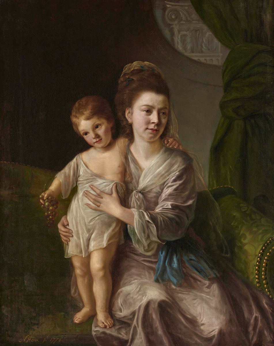 Anne Gardiner with Her Eldest Son Kirkman, vintage artwork by Nathanie ...